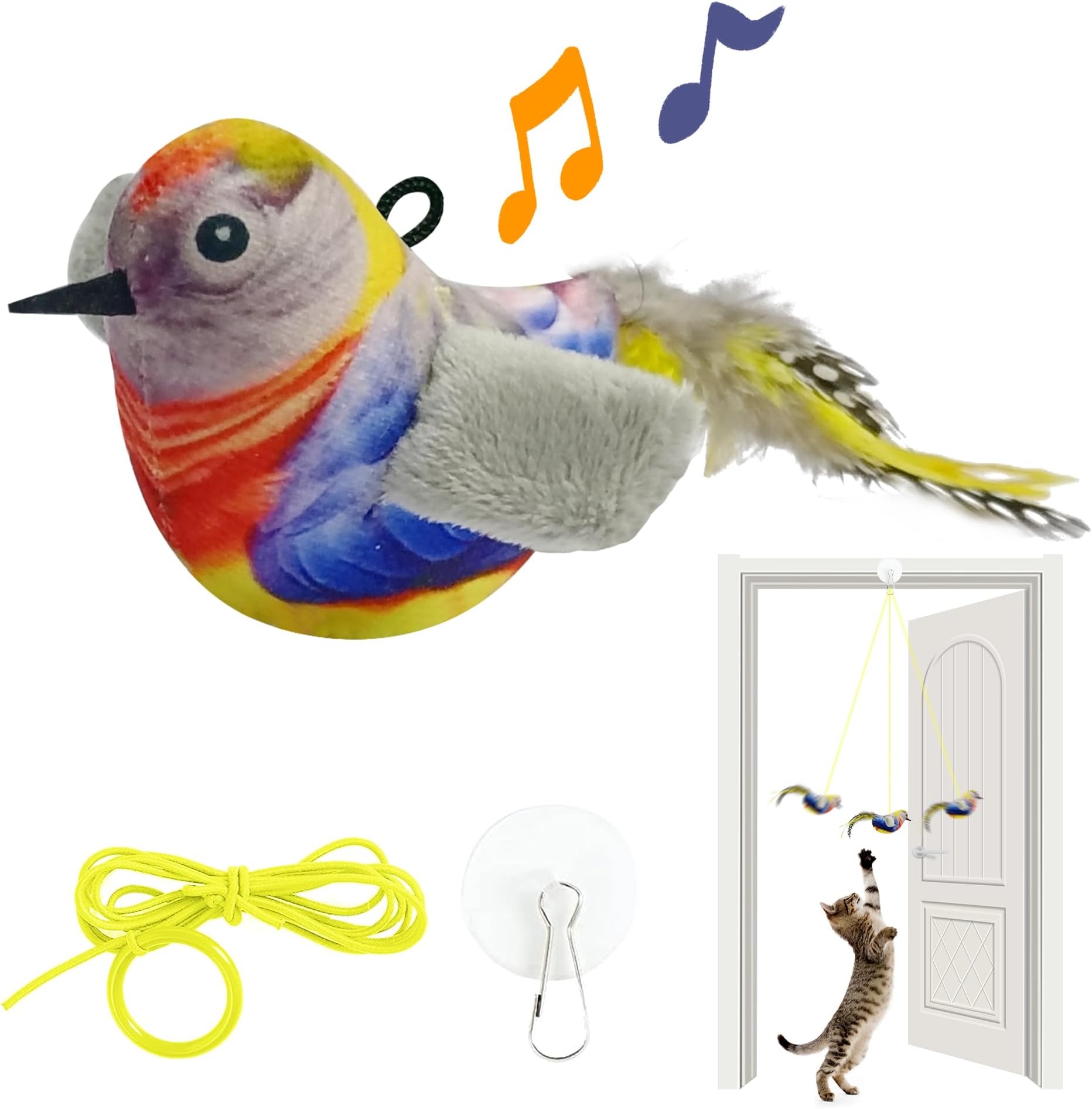 Amazon.com : LEWISER Cat Toys Hanging Bird, Retractable Cat Teaser Toy ...