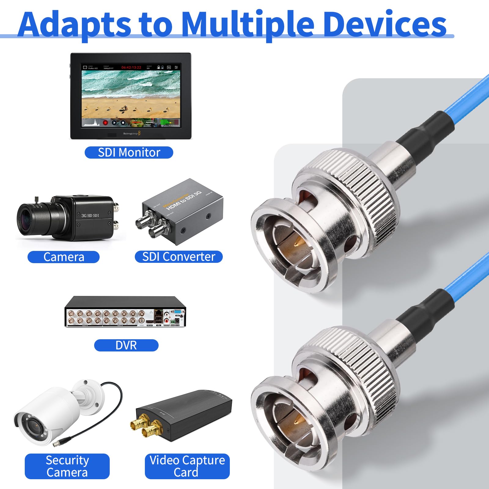 Snapklik.com : Superbat HD-SDI 3G SDI Cables 1ft BNC Jumper 75 Ohm ...
