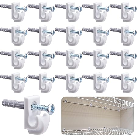 Amazon.com: Down Wall Clip Closet Shelves Clips Wire Shelf Loop Clips ...