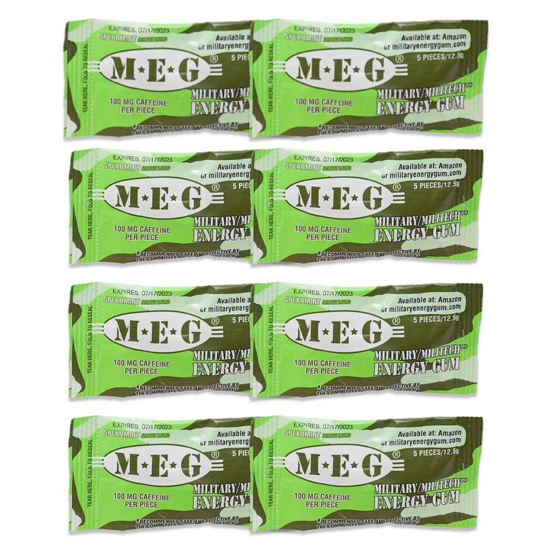 Amazon.com : MEG - Military Energy Gum | 100mg of Caffeine Per Piece ...