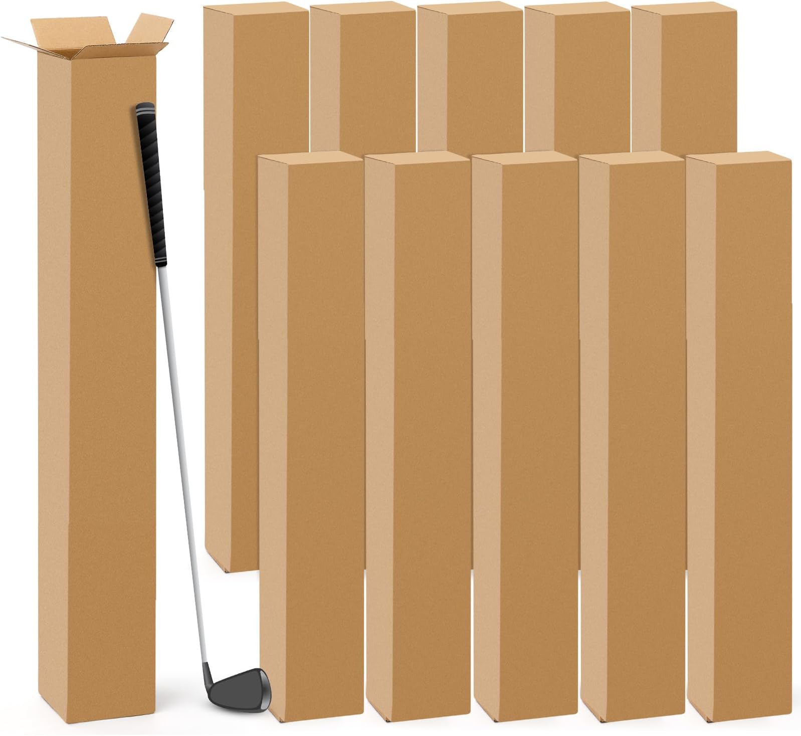 Amazon.com: Qilery 10 Pcs 6 x 6 x 48 Inch Golf Club Shipping Boxes 6L x ...
