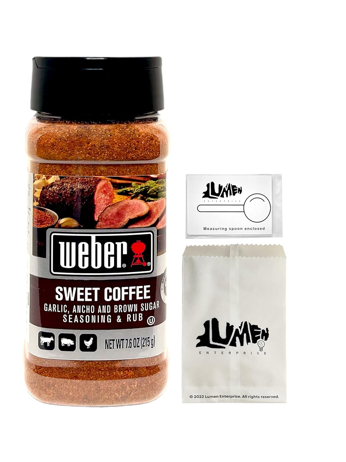 Amazon.com: Weber Sweet Coffee Seasoning and Rub (7.6 oz) Bundle with 1 ...