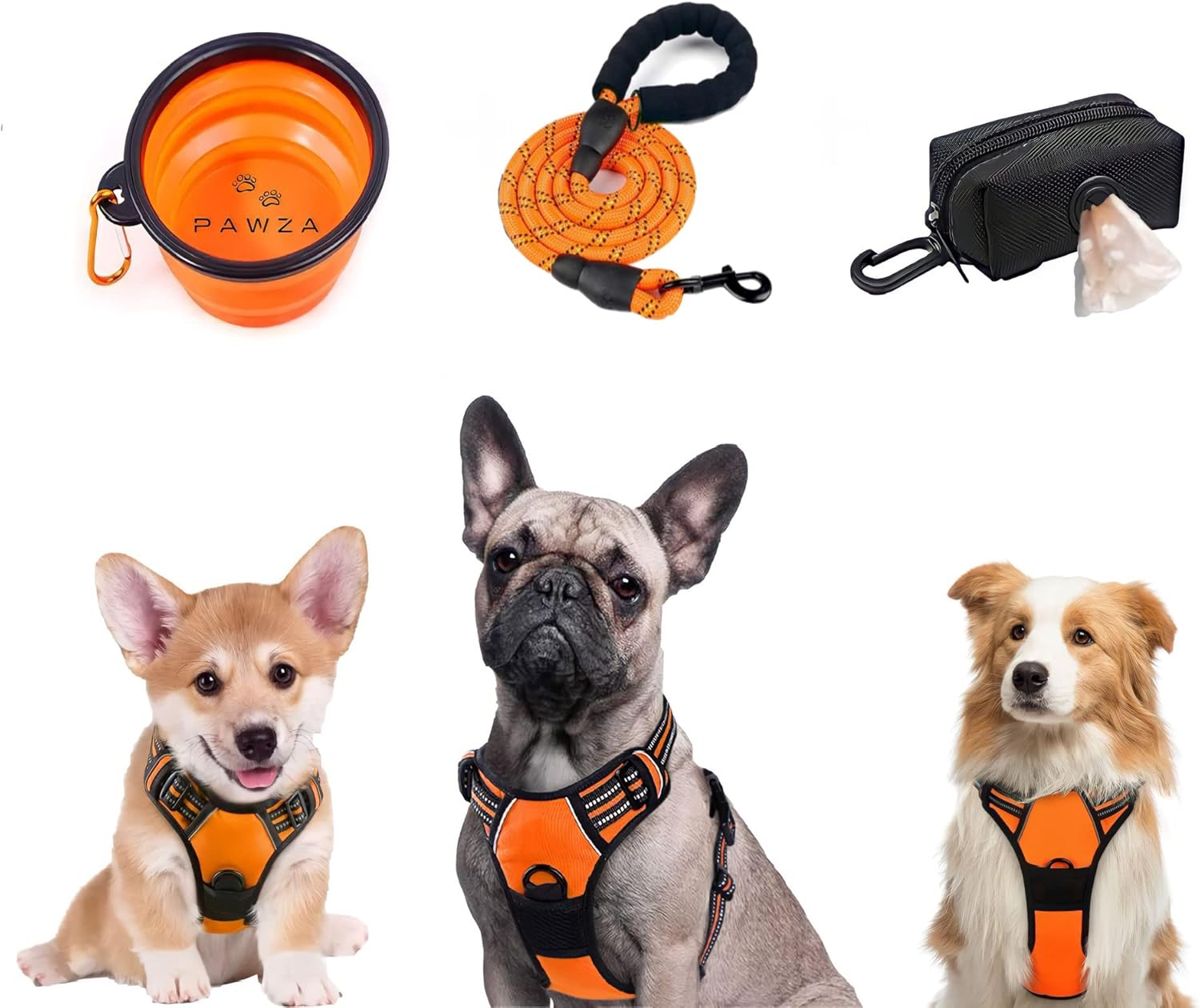 Amazon.com : PAWZA Reflective Step in Fully Adjustable Dog Harness Vest ...