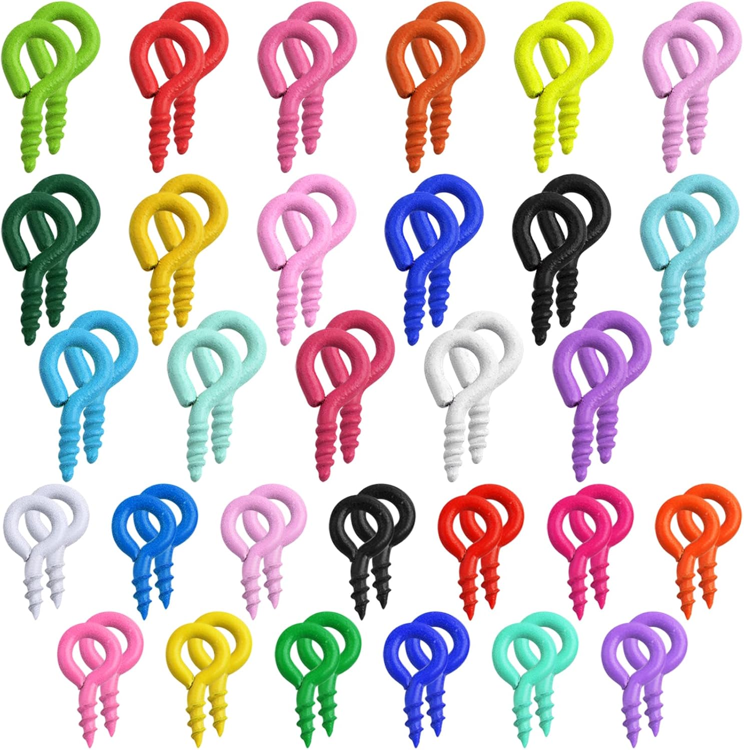 Amazon.com: KMOSPAD 600pcs Colorful Mini Screw Eye Pins Metal Eye Hooks ...