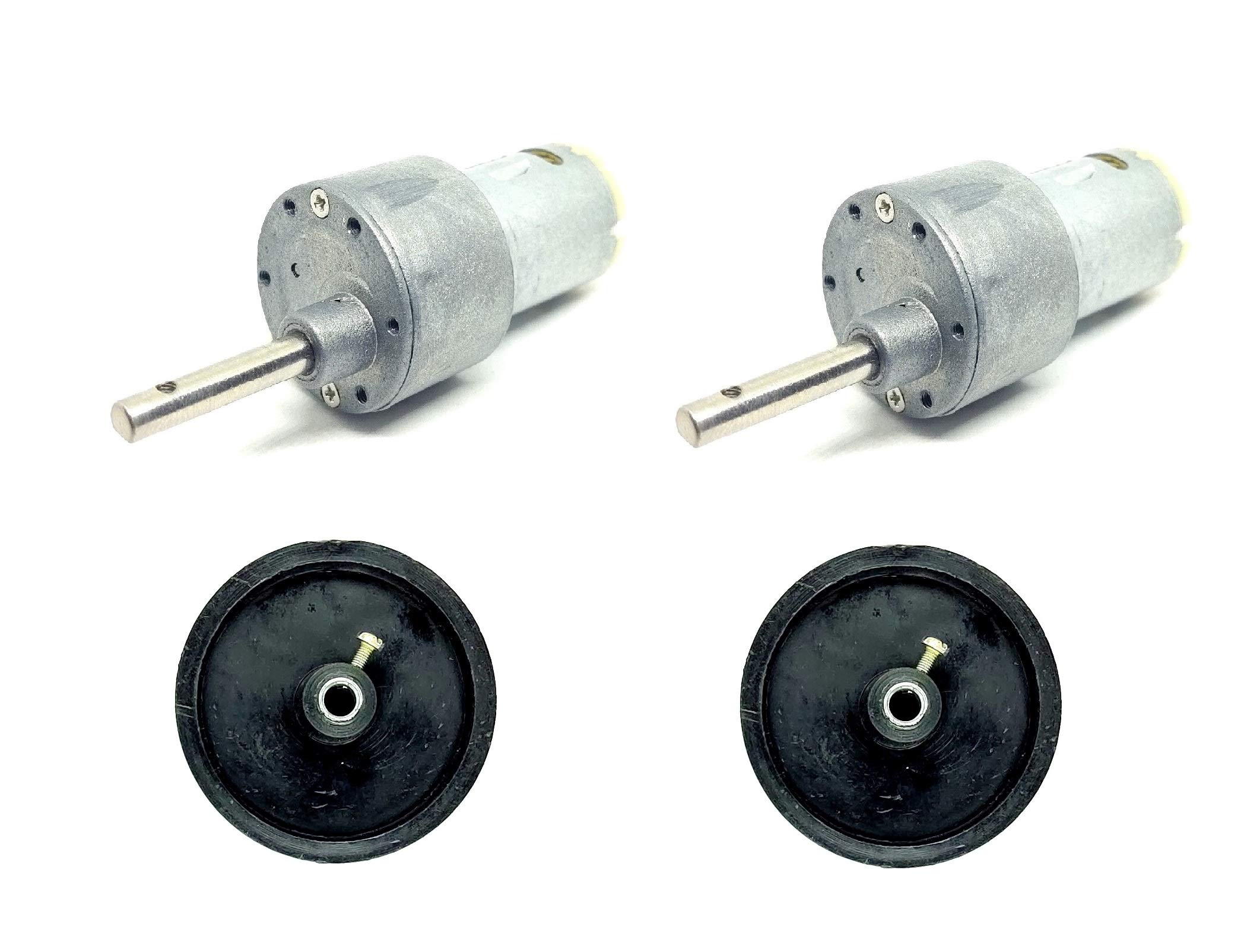 Buy INVENTO 2pcs 12v 10 Kg-cm 30 RPM Side Shaft High Torque Geared DC ...