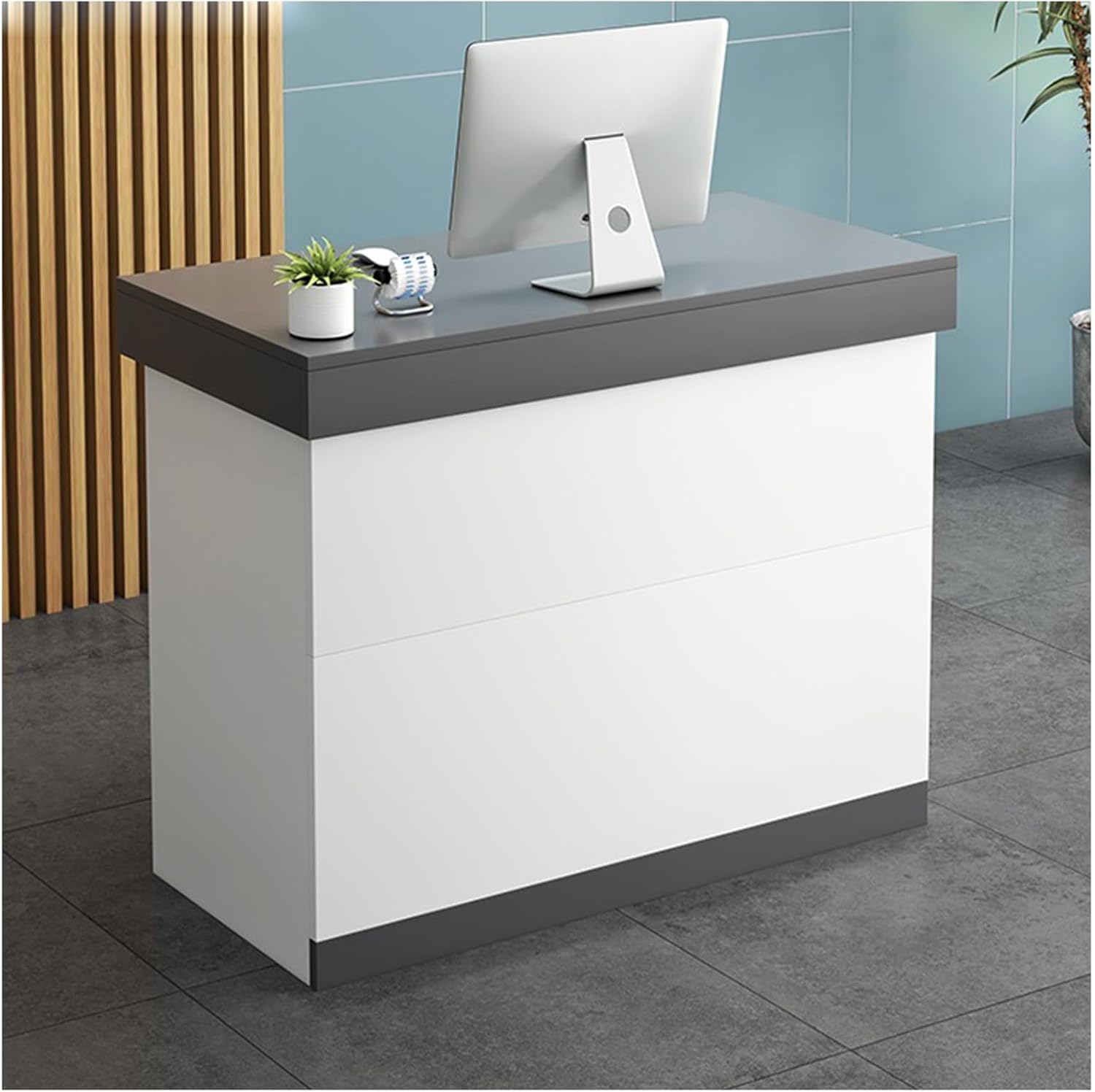 Amazon.com: Reception Desk Retail Counter with Lockable Drawer ...