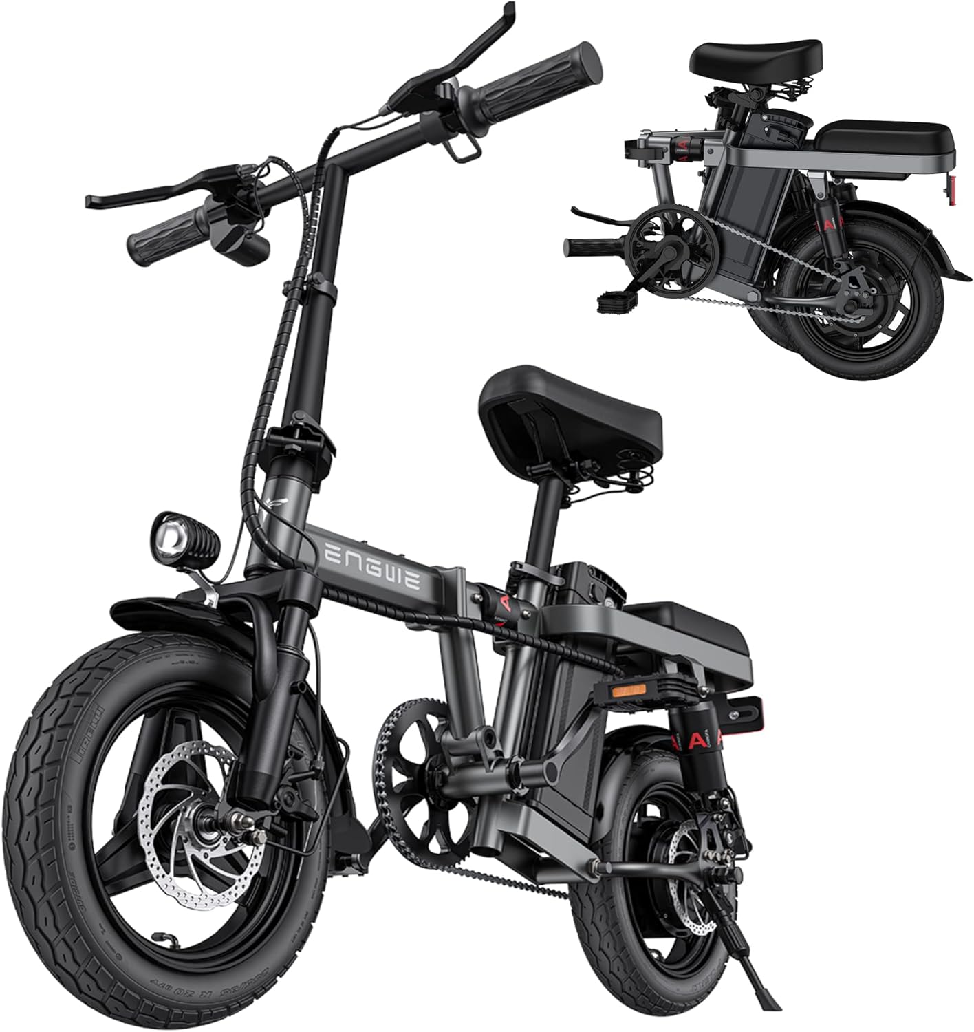Amazon.com : ENGWE-T14 Folding Mini-Ebike ENGWE-Electric-Bike - 14" Fat Tire Small-Electric-Bike ...