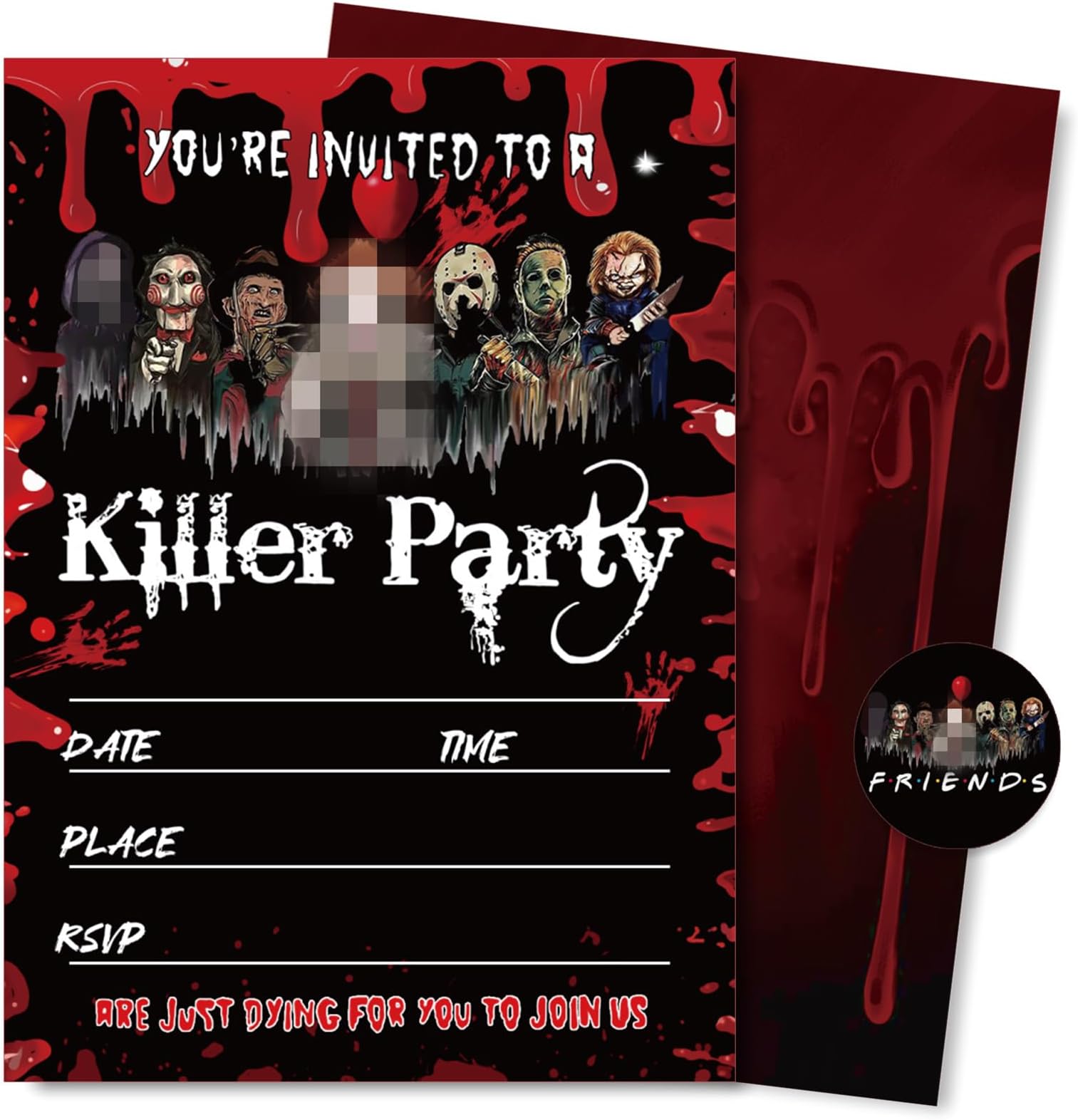 Amazon.com: AnyDesign 20 Set Horror Movie Invitations with Envelopes ...