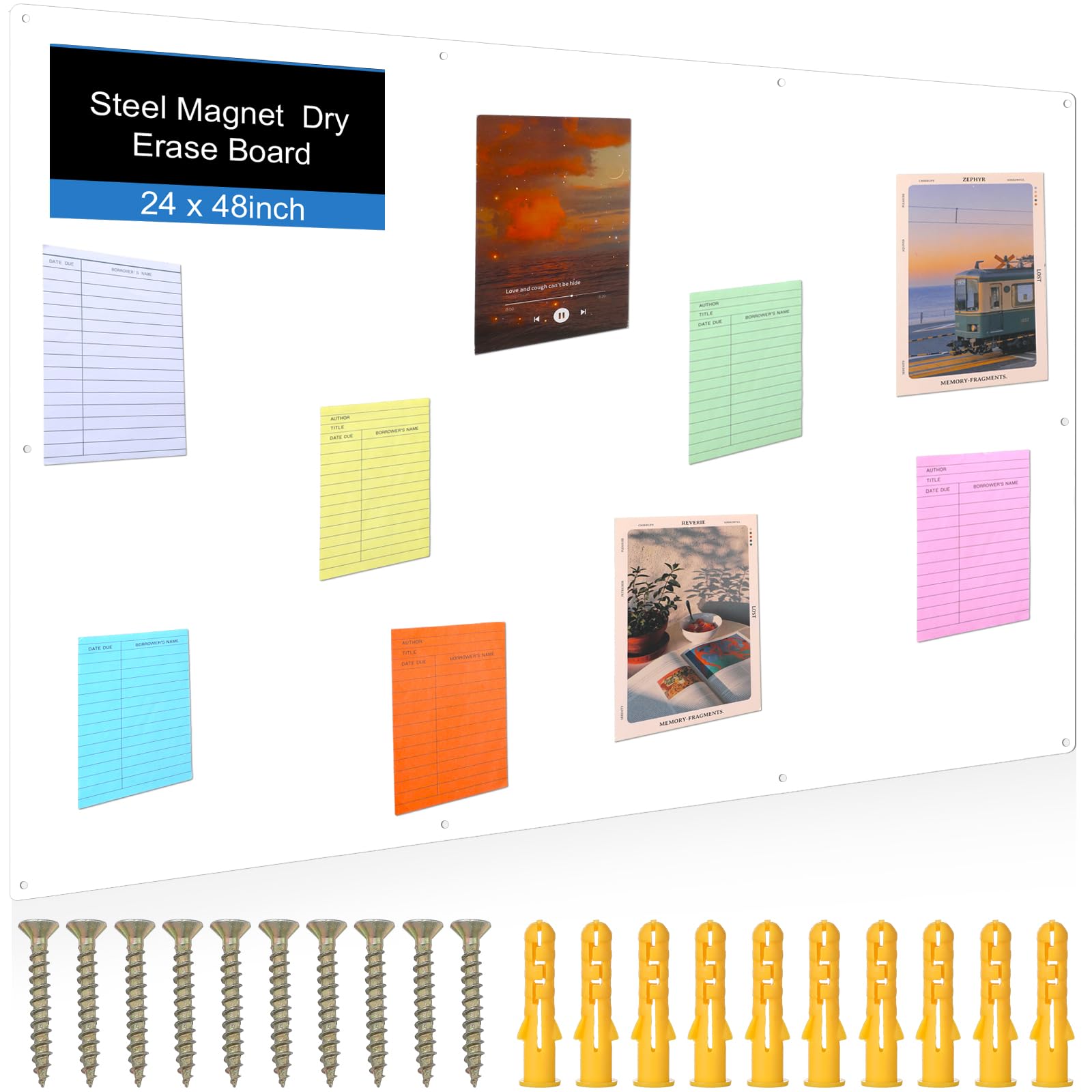Ireer Magnetic Board Steel Magnet Bulletin Boards for Walls to Display ...