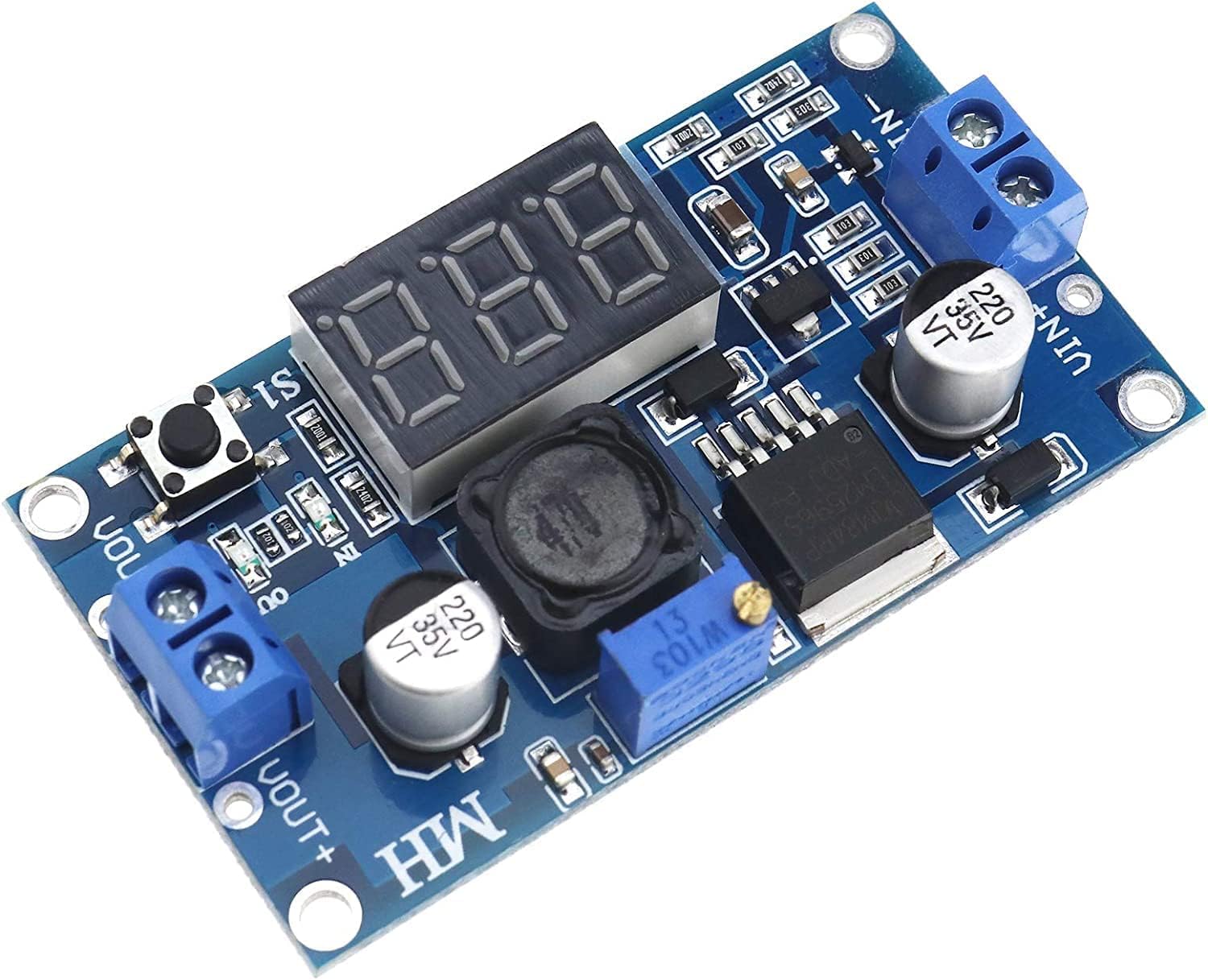 LM2596 DC-DC Adjustable Buck Module With Digital Voltmeter Display ...
