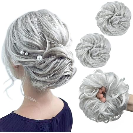 Amazon.com : HOOJIH Messy Bun Hair Piece, 2PCS Tousled Updo with ...