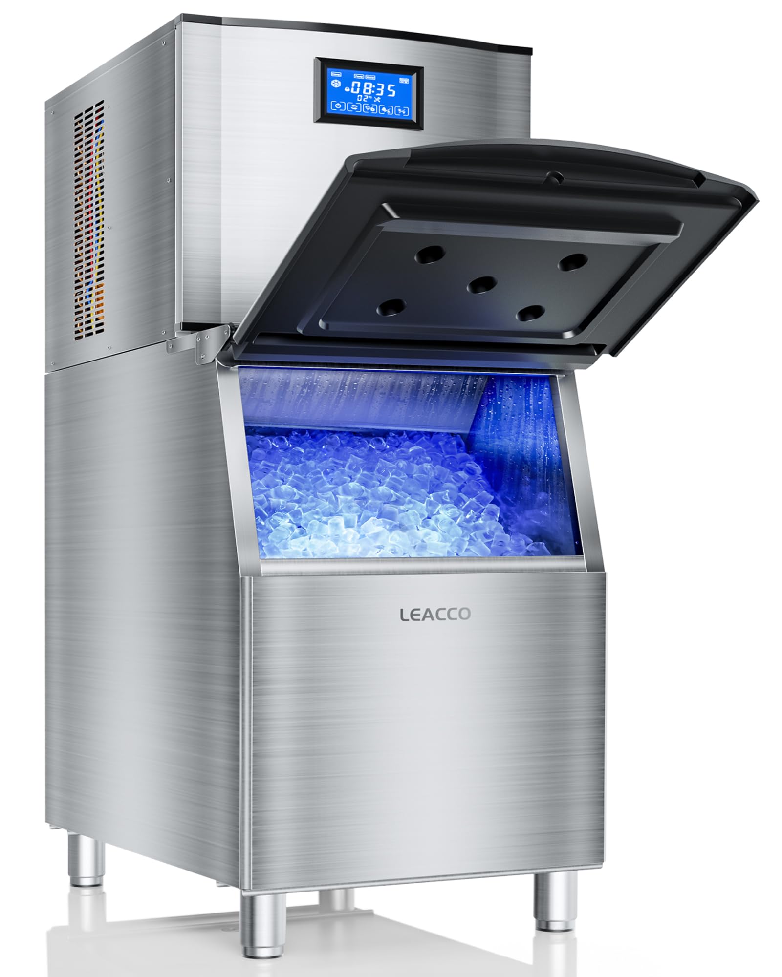Amazon.com: Leacco Commercial Ice Maker Machine 550LBS/24H with 350LBS ...