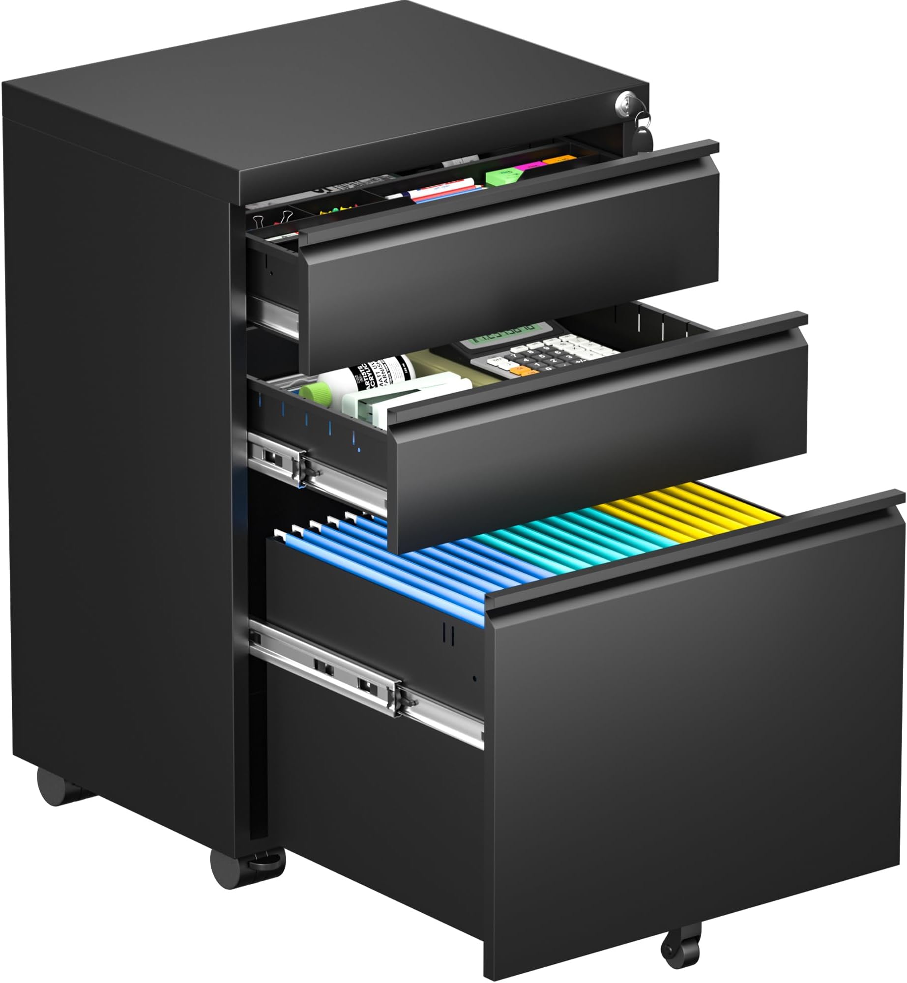 Amazon.com: WorkPro® 23" D Vertical 3-Drawer Mobile Pedestal File ...