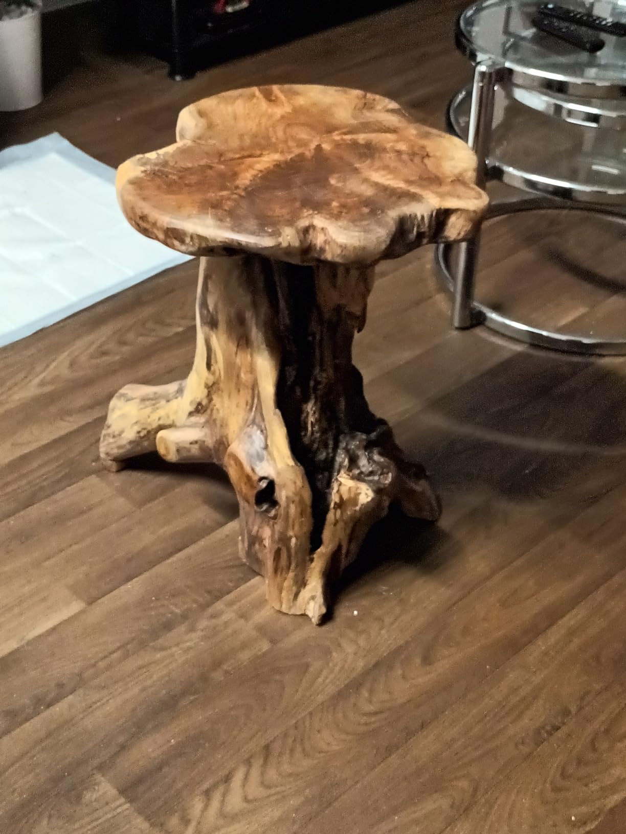 Kare Design Side Table Tree Big Nature, brown, teak solid wood, unique ...