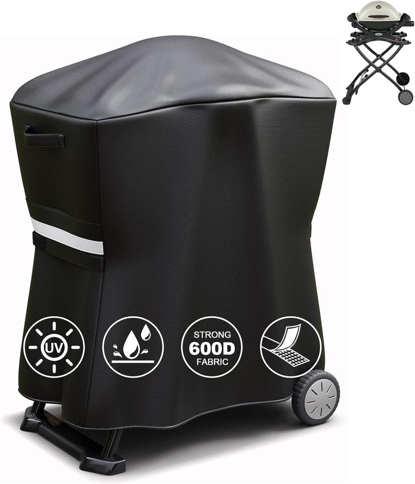 Amazon.com : Weber Grill/Cart Cover for Q2800N Grills : Patio, Lawn ...