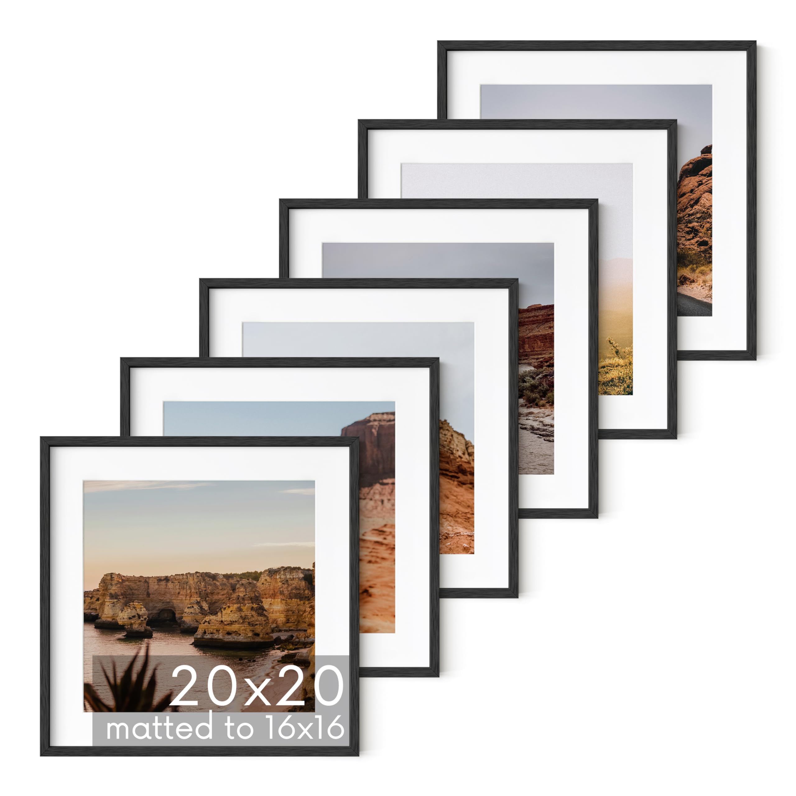 Amazon.com - HAUS AND HUES Solid Oak Wood 20”x20” Picture Frames Matted ...