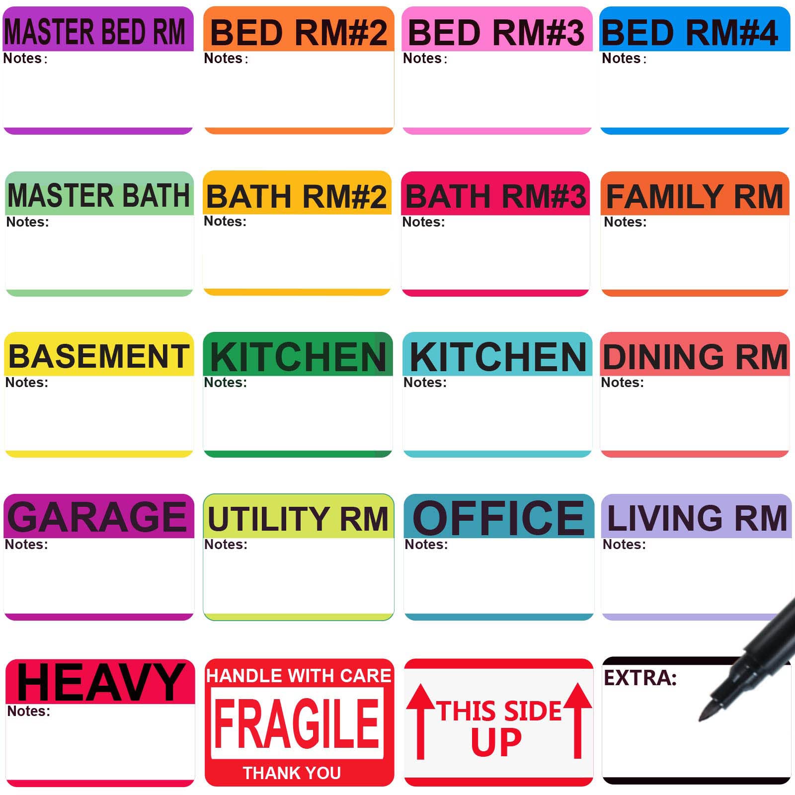 Snapklik.com : 500 Count 3 X 2 Large Home Moving Packing Box Labels For ...