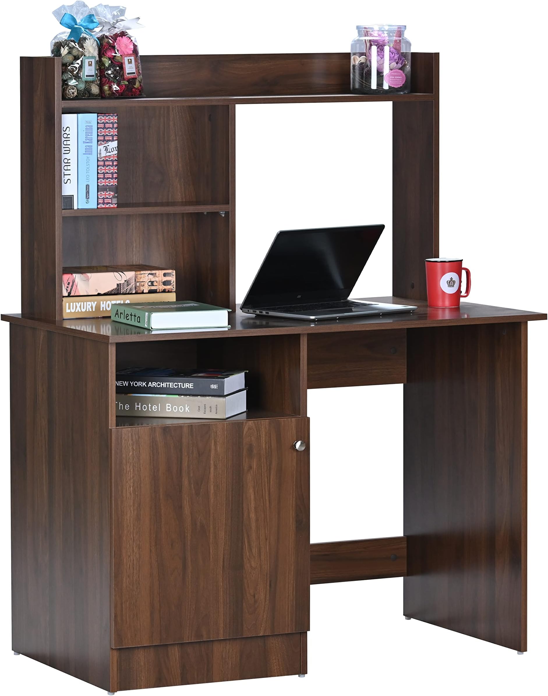 Home Centre Quadro Nxt Study Engineered Wood Desk with Cabinet - Brown ...