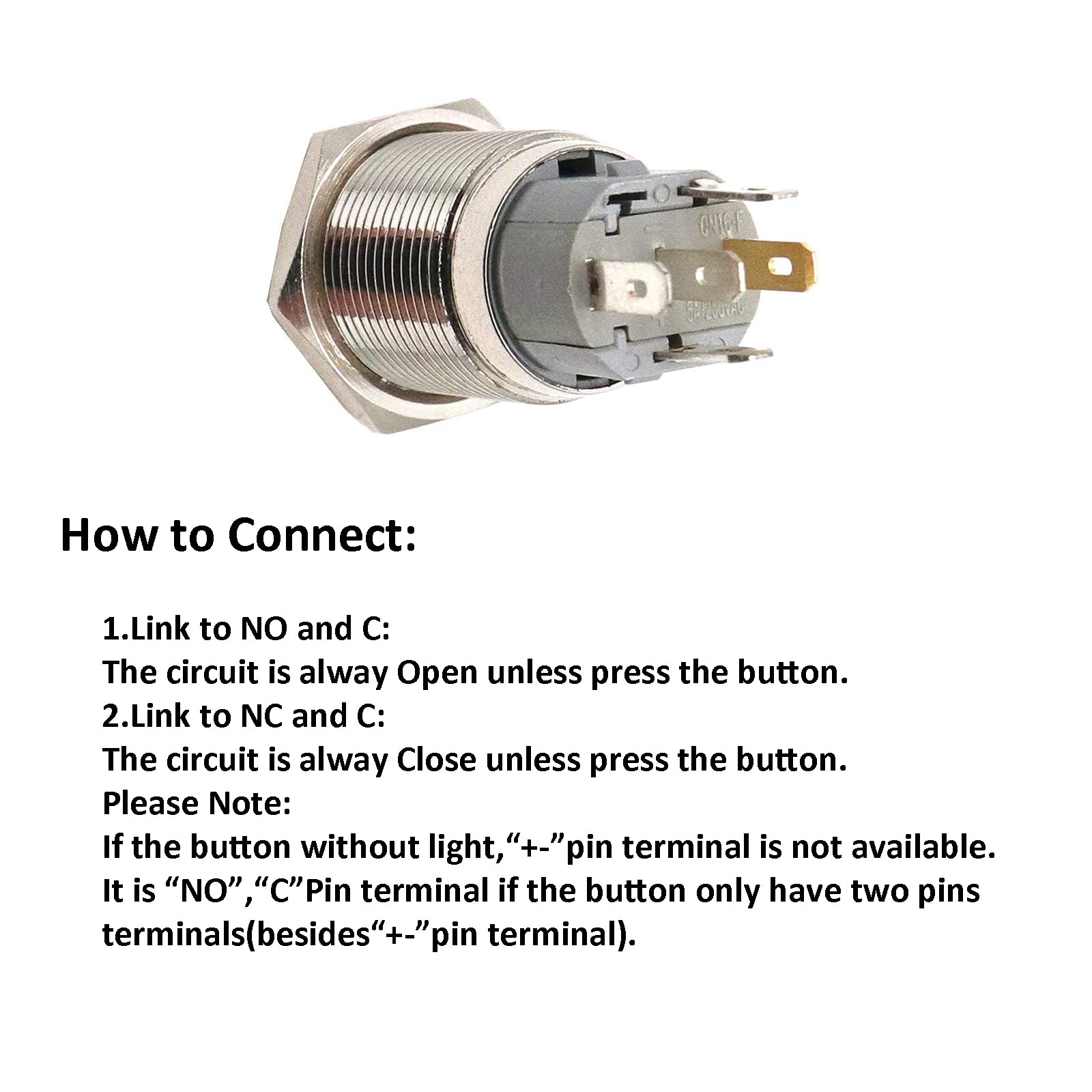 Snapklik.com : Sydien 1Pc 110V-220V 3A Latching/Self-Locking Push ...
