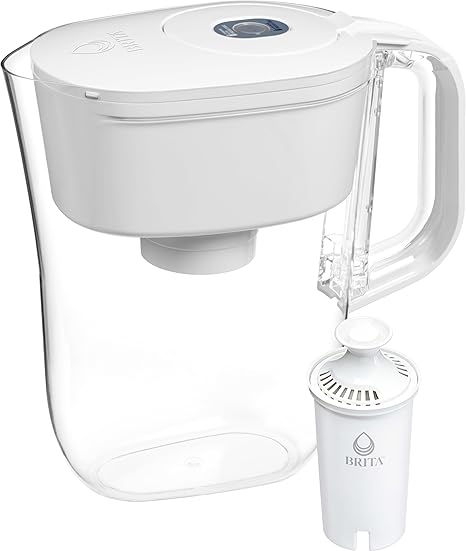 Brita Soho Water Filter Pitcher, White, 11.1 x 9.5 x 4.6 inches ...