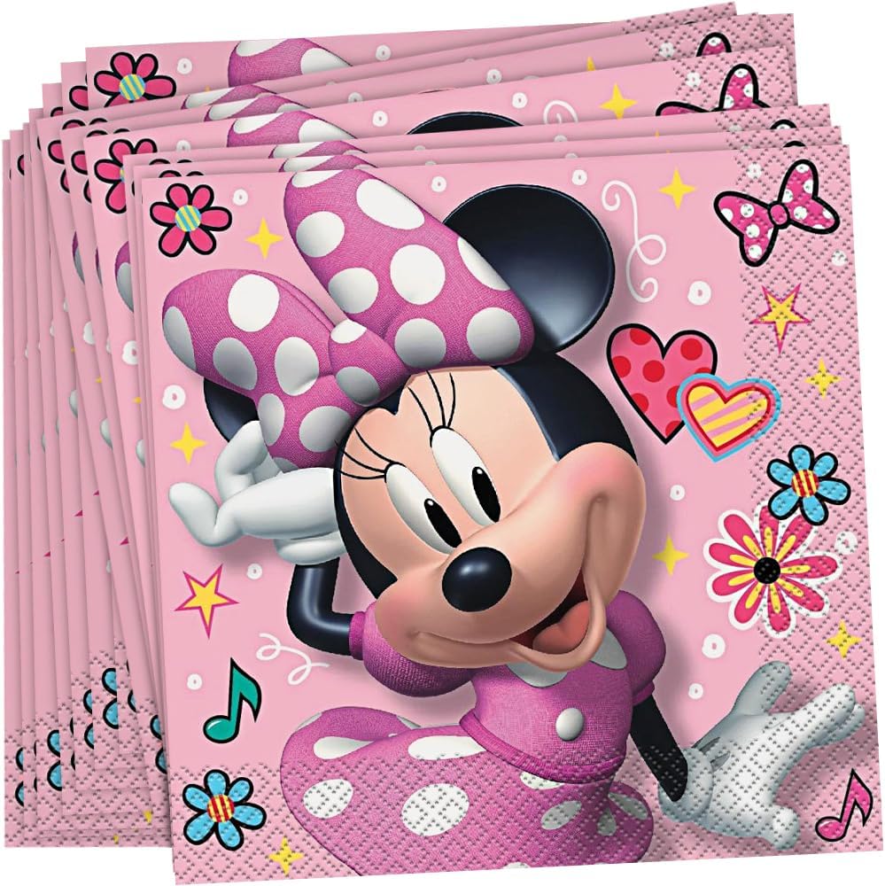 Amazon.com: 40PCS Minnie Birthday Party Supplies Napkins,Pink Purple ...