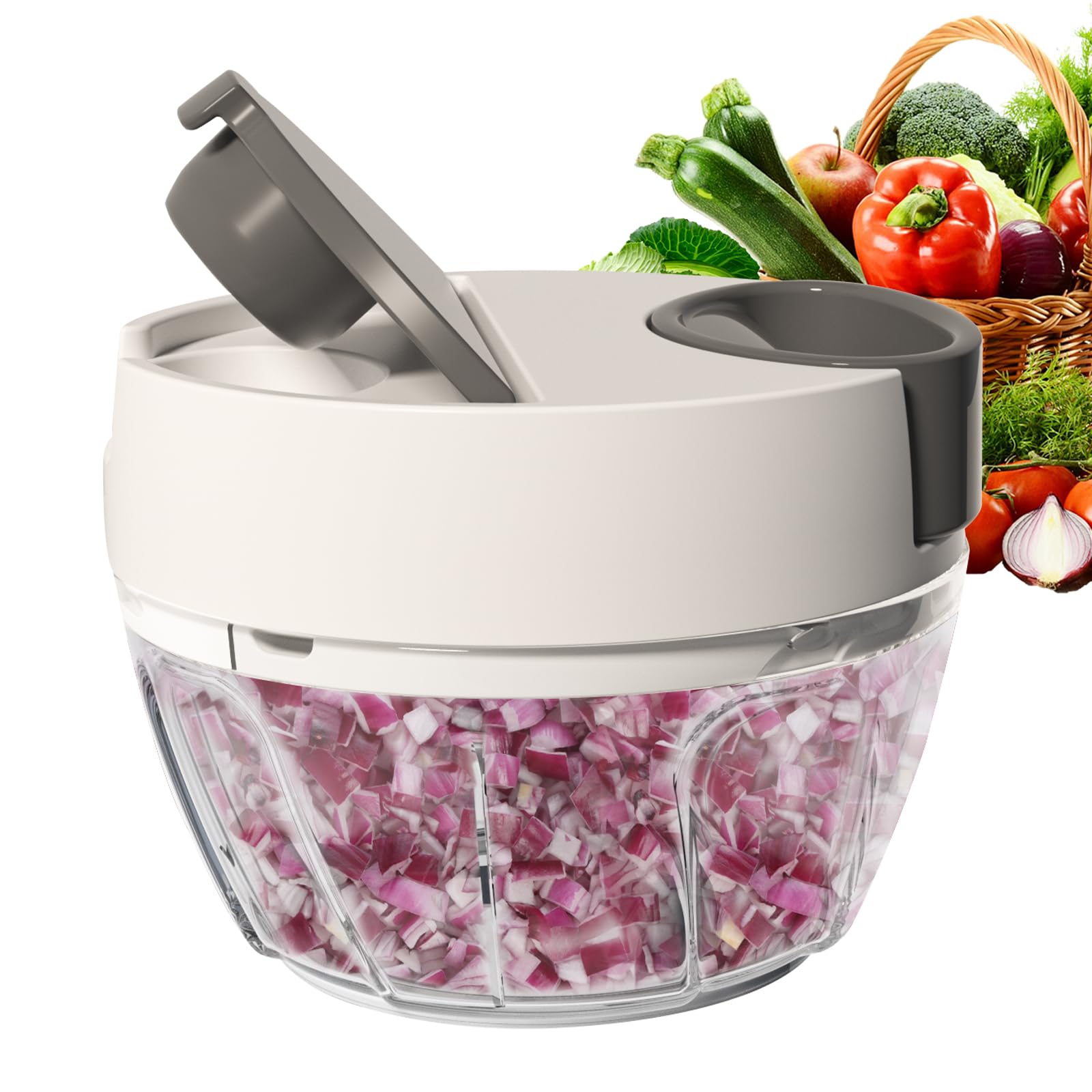 Amazon.com: Ourokhome Vegetable Chopper Manual Food Processor, Kitchen ...