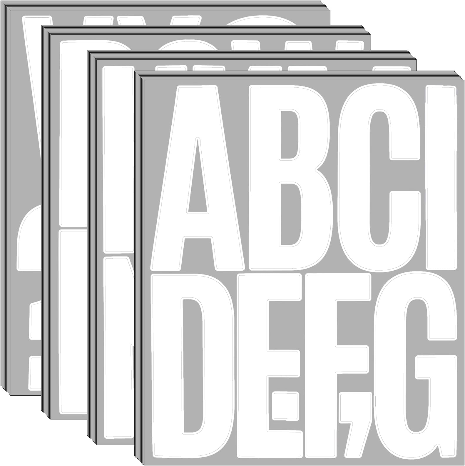 Amazon.com: 6 Inch Large White Letters Stickers, 76 Pieces Self ...