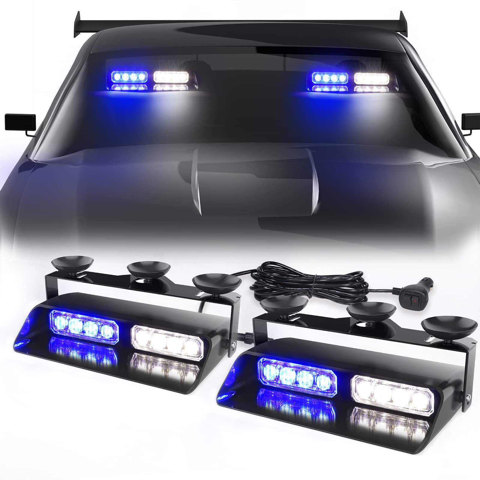 Amazon.com: WINECO 2 in 1 Blue White Emergency Dash Strobe Lights ...