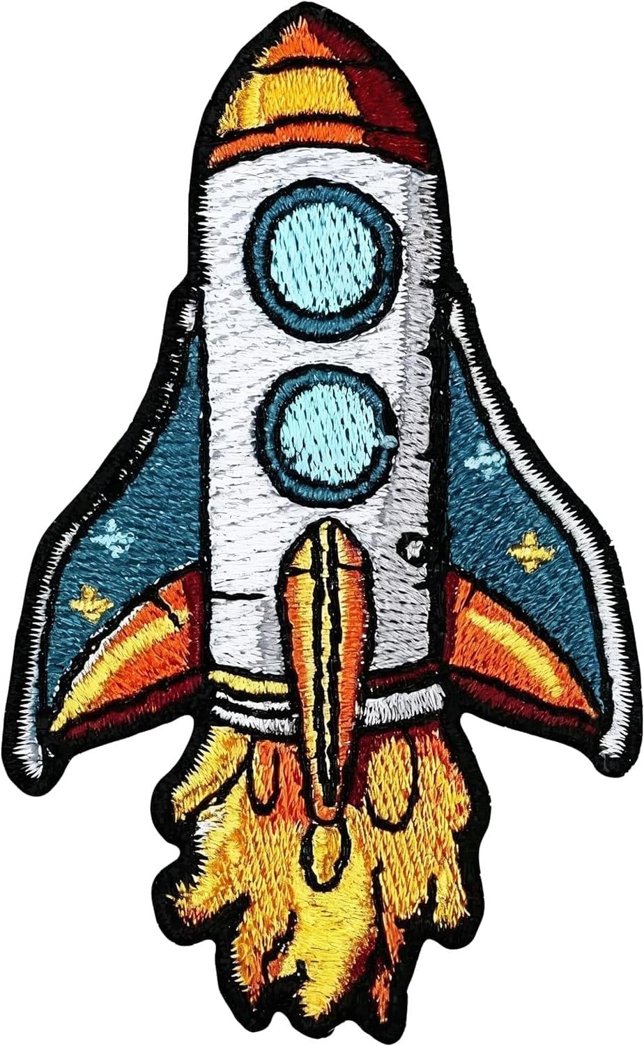 Amazon.com: Rocket Iron On Patch 2.95" x 1.81" | 1-Pack Embroidered Sew ...
