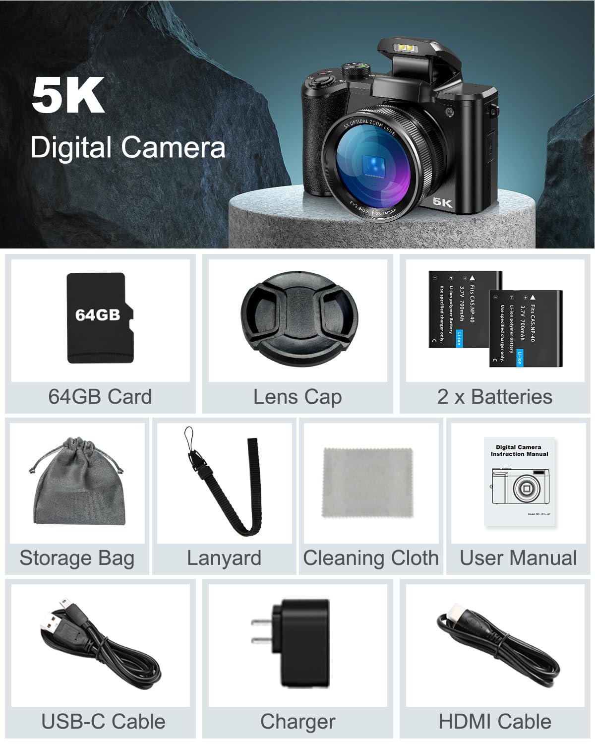 5K Digital Camera for Photogr...B0CX1V2DH6 | Encarguelo.com