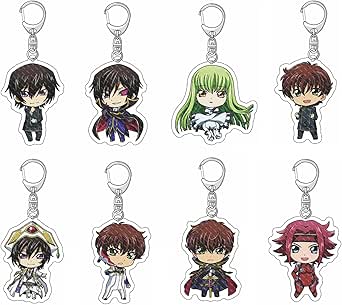 Amazon.com: GO2COSY Set of 8 Anime Code Geass Acrylic Keychain Lelouch ...