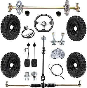 Amazon.com: YC Yier 29" Complete Go Kart Rear Live Axle Kit with 4.10-6 Wheels Tires, Go Cart ...