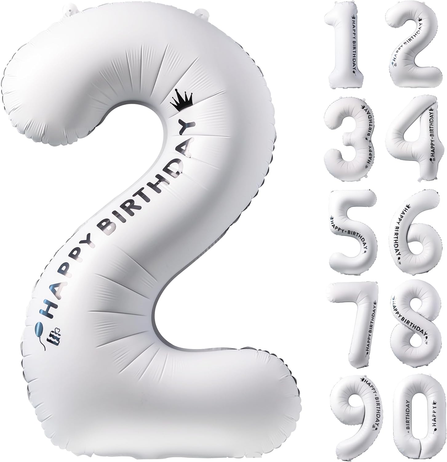 Amazon.com: 40 inch White Number Balloons Birthday Party Decorations ...