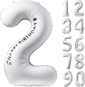 Amazon.com: 40 inch White Number Balloons Birthday Party Decorations ...