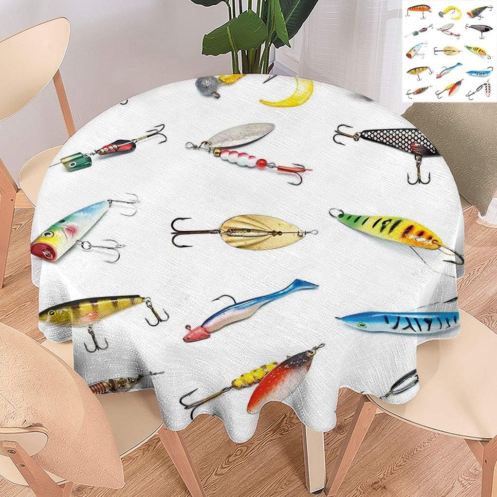 Amazon.com: Greatdecor Fishing Decor Round Tablecloths, Several Fish ...