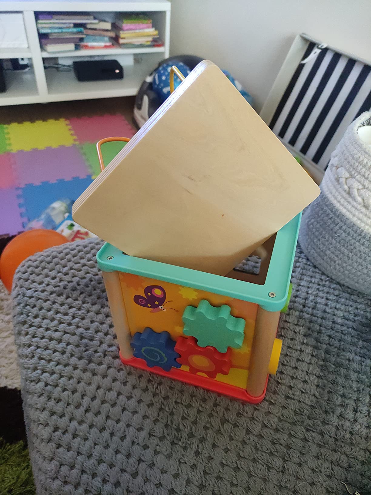 TOP BRIGHT Wooden Activity Cube 5-in-1 – Wooden Activity Table for Kids ...