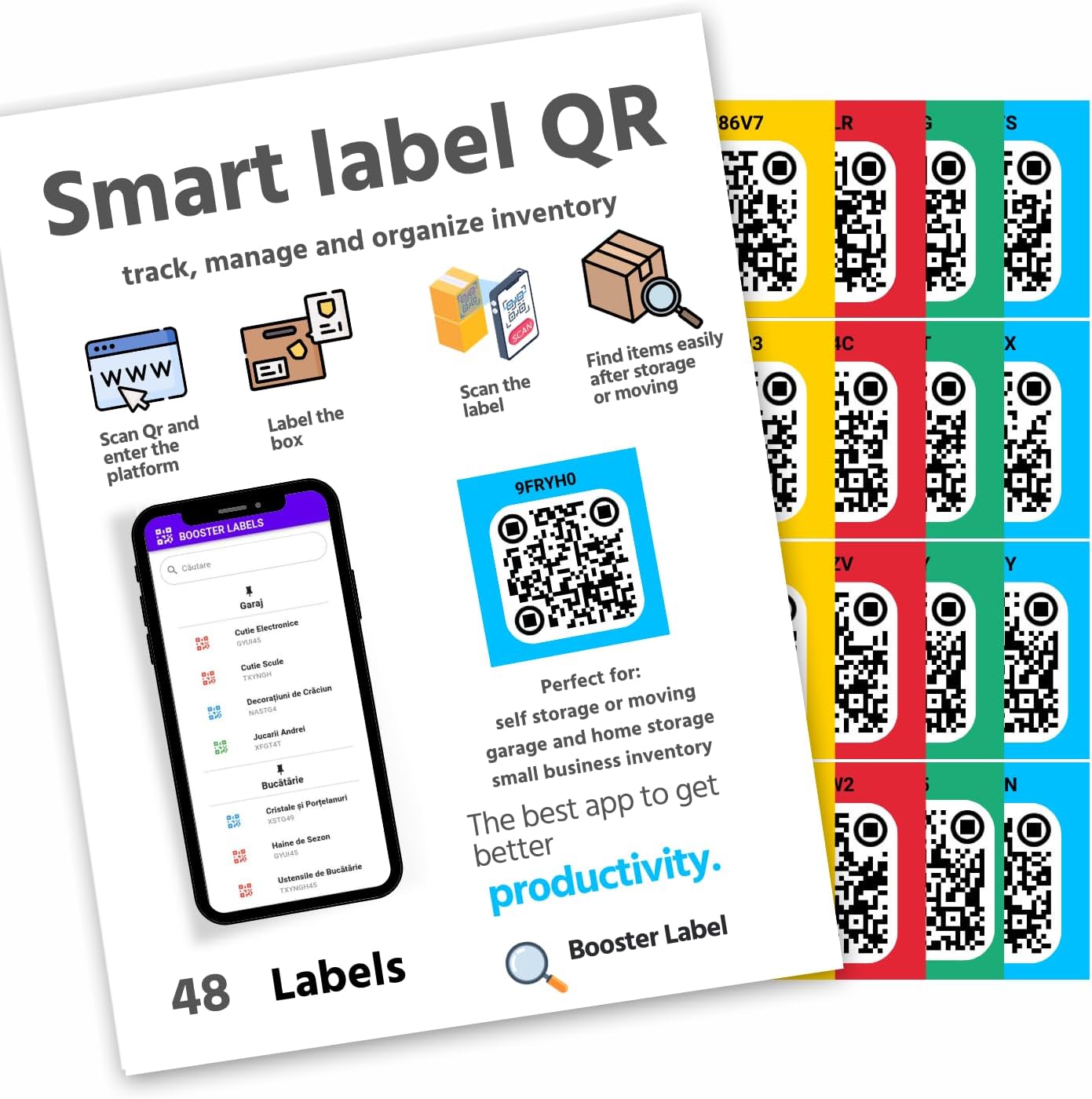 Amazon.com : Smart Labels with QR Code, Color Coded scannable Labels ...