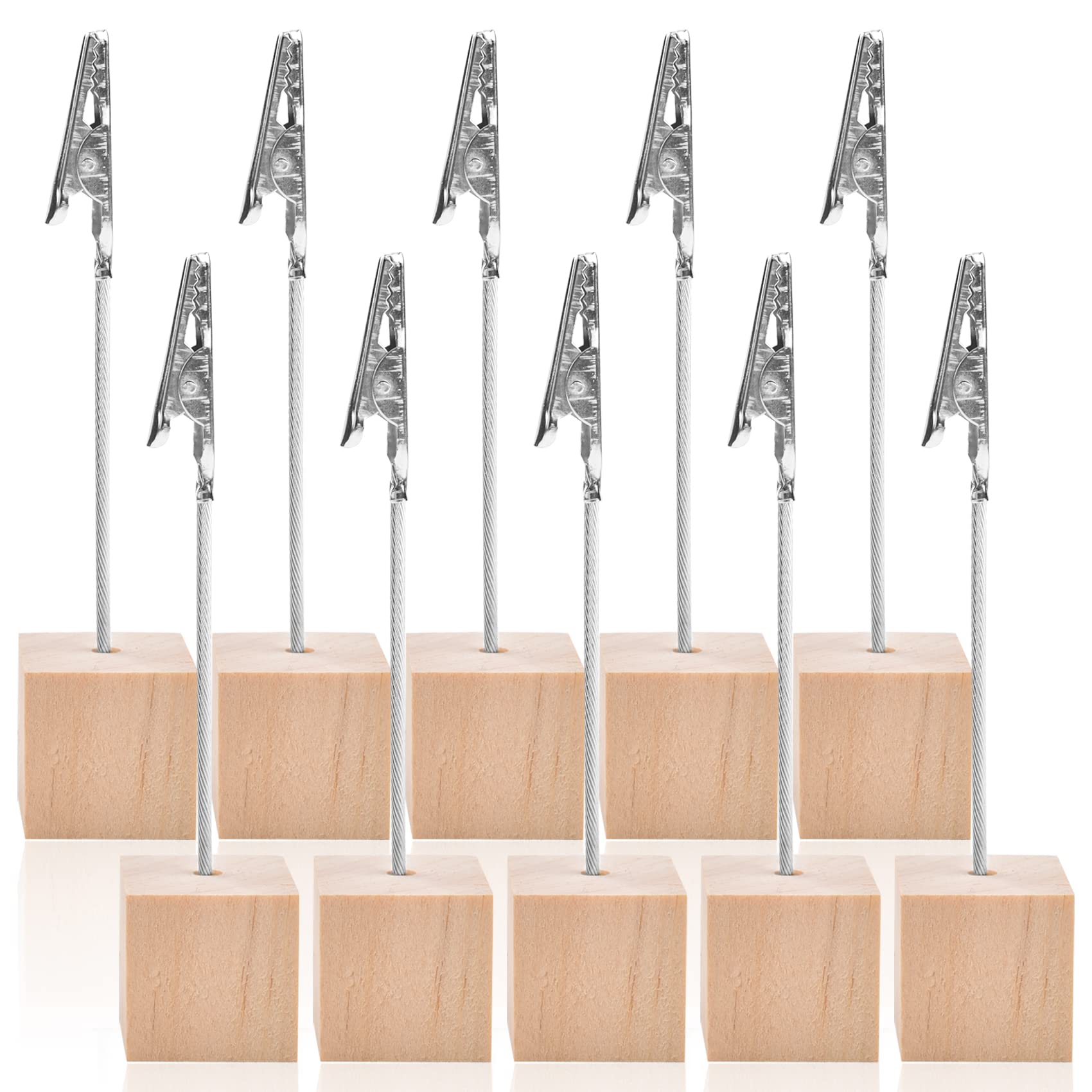Wooden Place Card Holders, 10 Pcs Photo Holders for Tables, Table Card ...