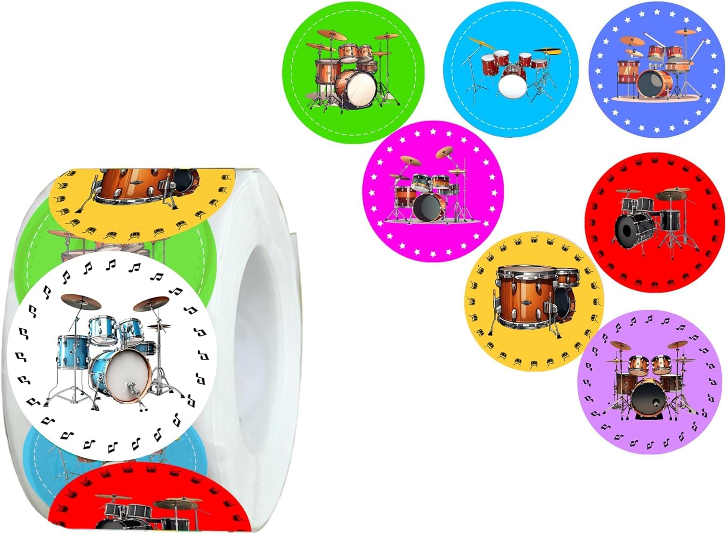 Amazon.com: CupaPlay 500 PCS Drum Stickers for Music Themed Birthday ...