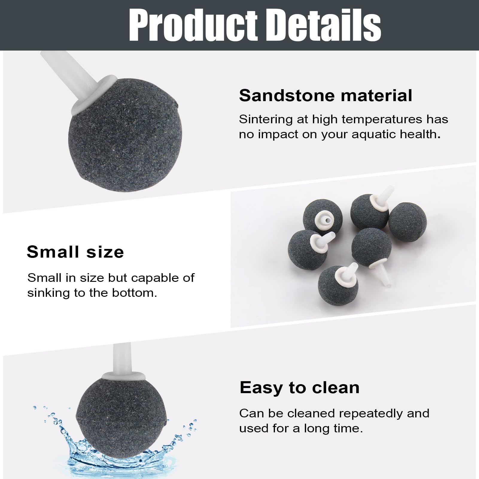 SMCEHEYA 6 Pcs Air Stone 2.5 CM Diameter Ball Air Stones for Nano Tanks ...