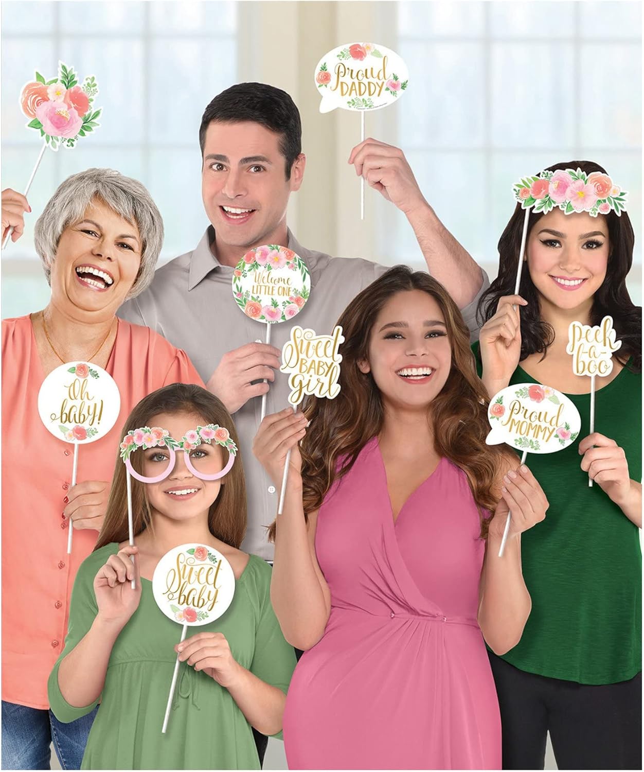 Amazon.com: Charming Multicolor Cardboard Floral Baby Photo Props (14 ...