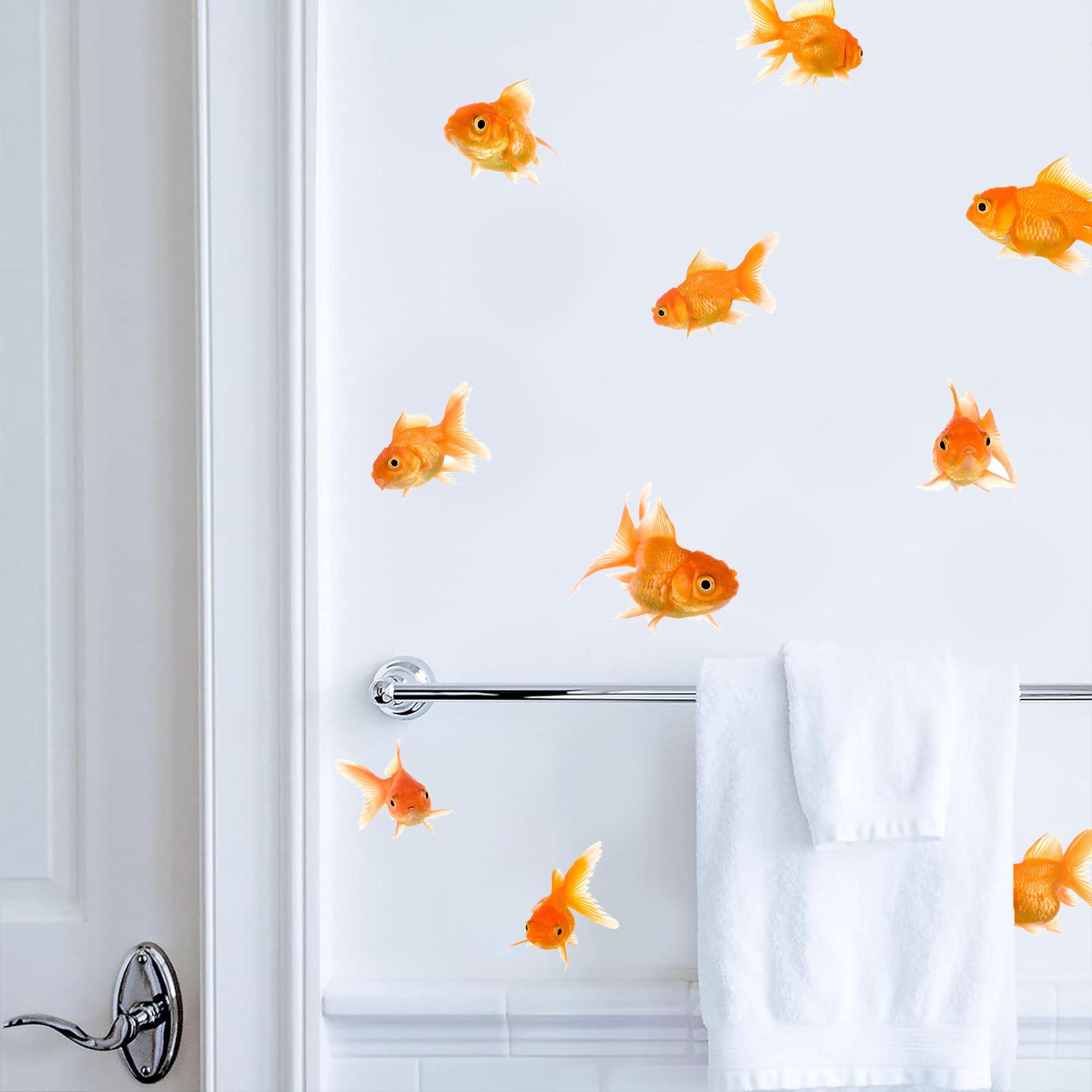 Amazon.com: Gold Fish Stickers for Shower Curtain, Goldfish Wall Decals ...