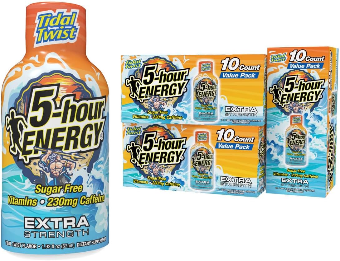 Amazon.com : 5-Hour Energy Extra Strength Shots Tidal Twist Flavor, 24 ...