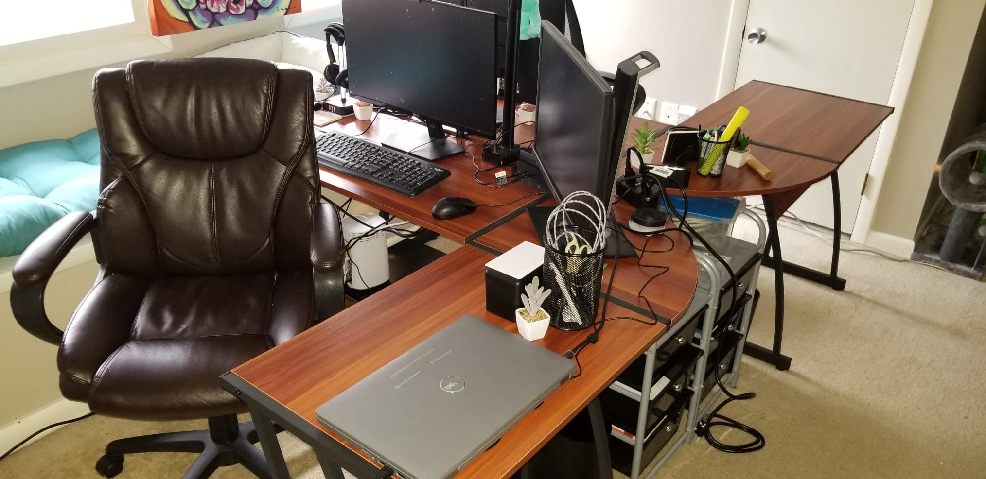 $12/mo - Finance SUPER DEAL L-Shaped Corner Desk Computer Gaming Desk - Modern Home PC Table ...