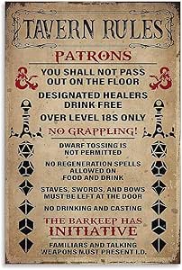 Amazon.com: Tavern Rules Poste R, Patronss The Barkeep Poster, Bar Pub ...