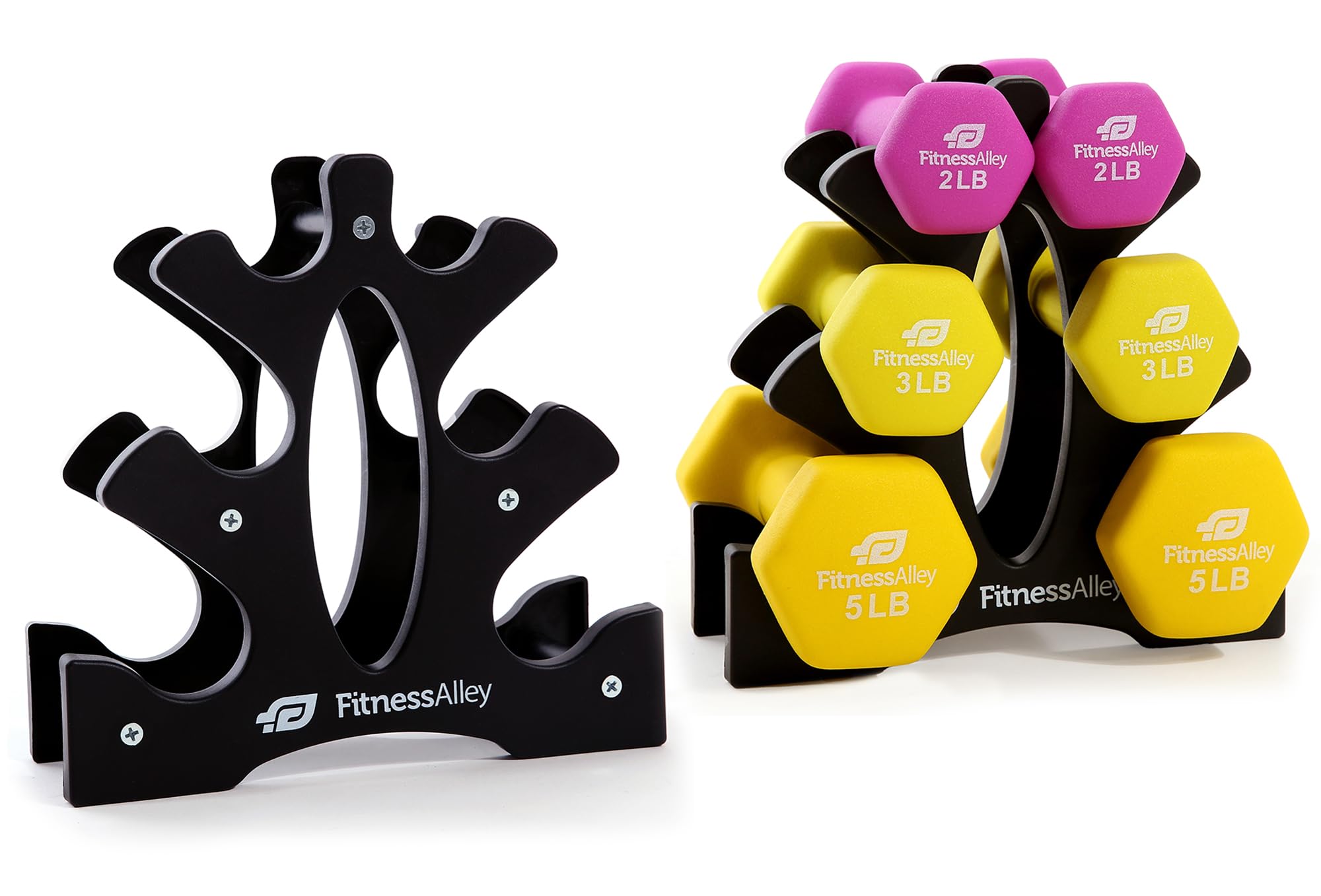 Snapklik.com : Fitness Alley Neoprene Dumbbells A Frame Rack - Free ...