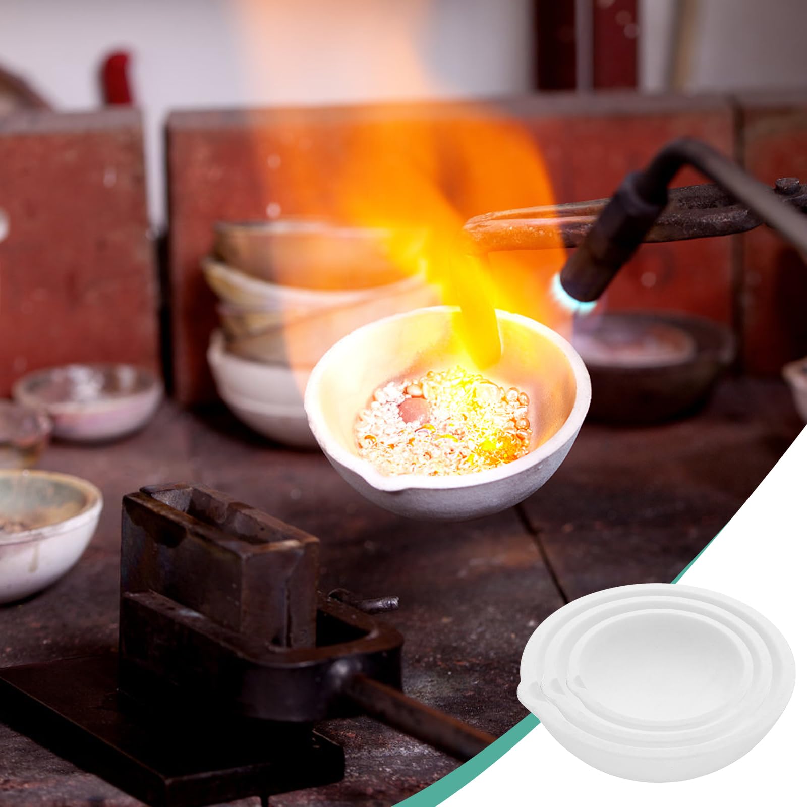 Snapklik.com : 3 PCS Ceramic Quartz Crucibles For Melting Metal Kit ...