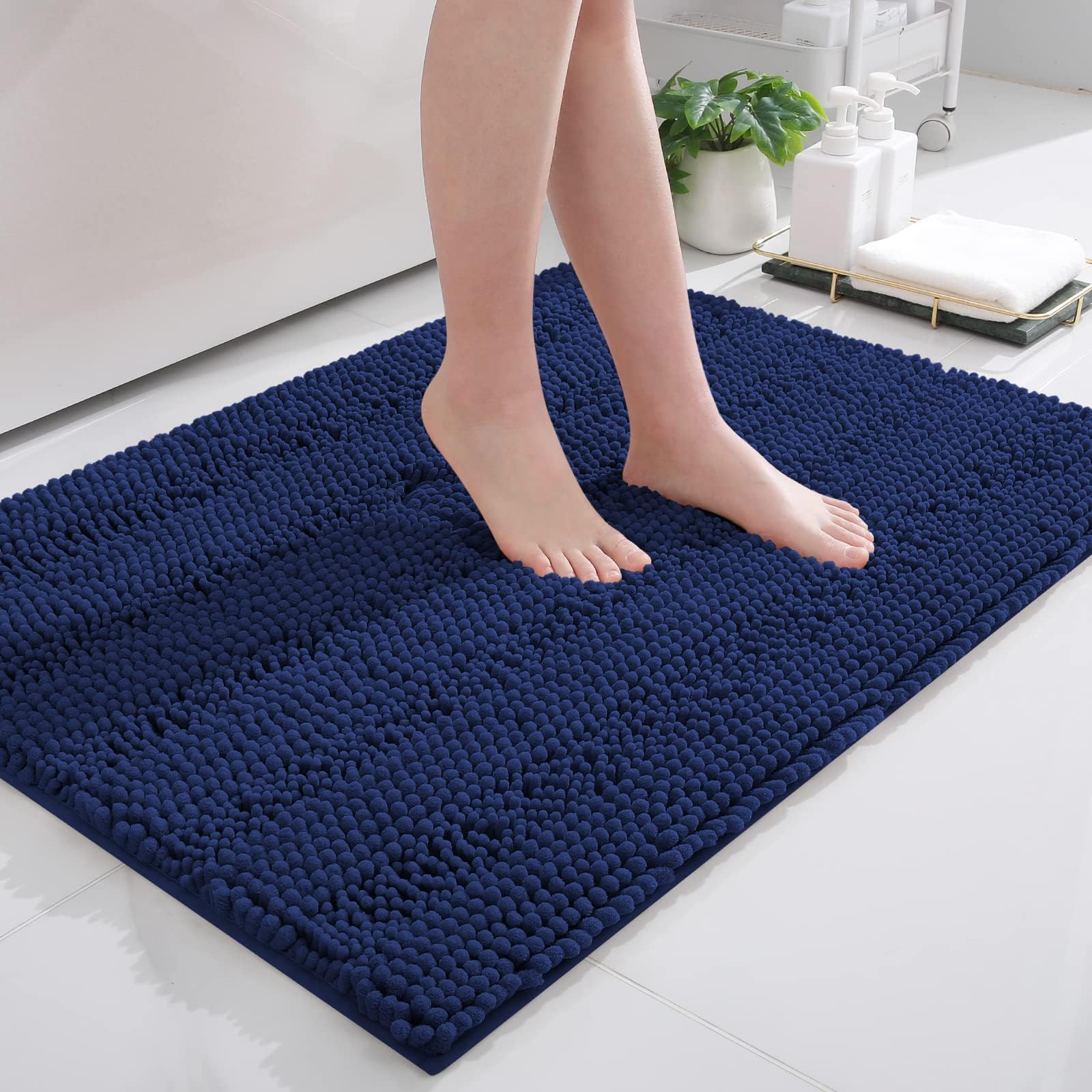 Amazon.com: OLANLY Ombre Bathroom Rugs, Bath Rug Size 36x24+24x16 in ...