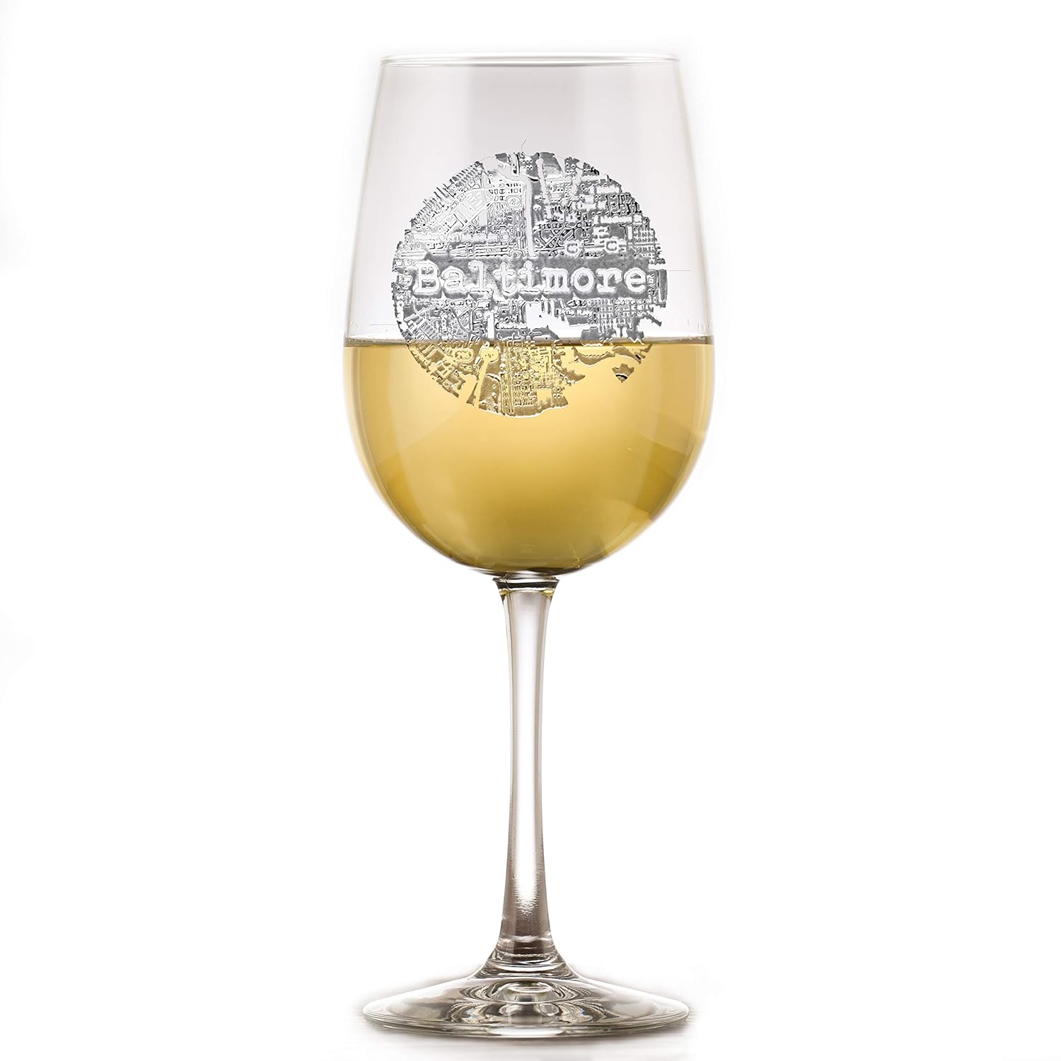 Amazon.com: Street Maps Rocks Glassware, Hometown City Etched Wine ...