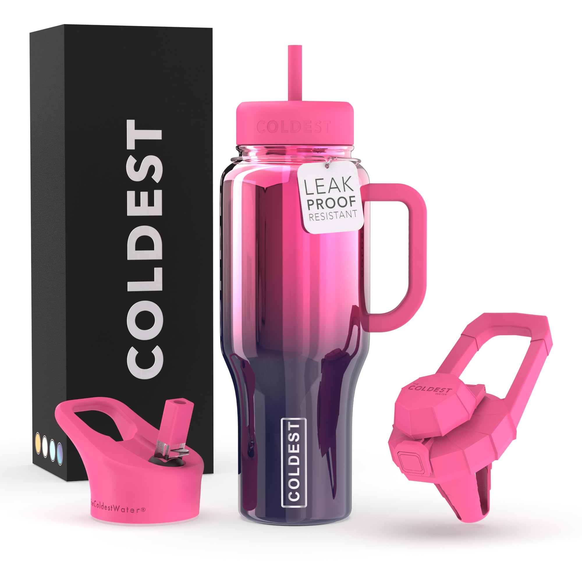 Amazon.com: Coldest Tumbler with Handle and Straw Lid 3 Lids Insulated ...